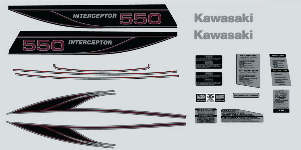 1982 Kawasaki 550 Interceptor Decal Set – The Sled Printer
